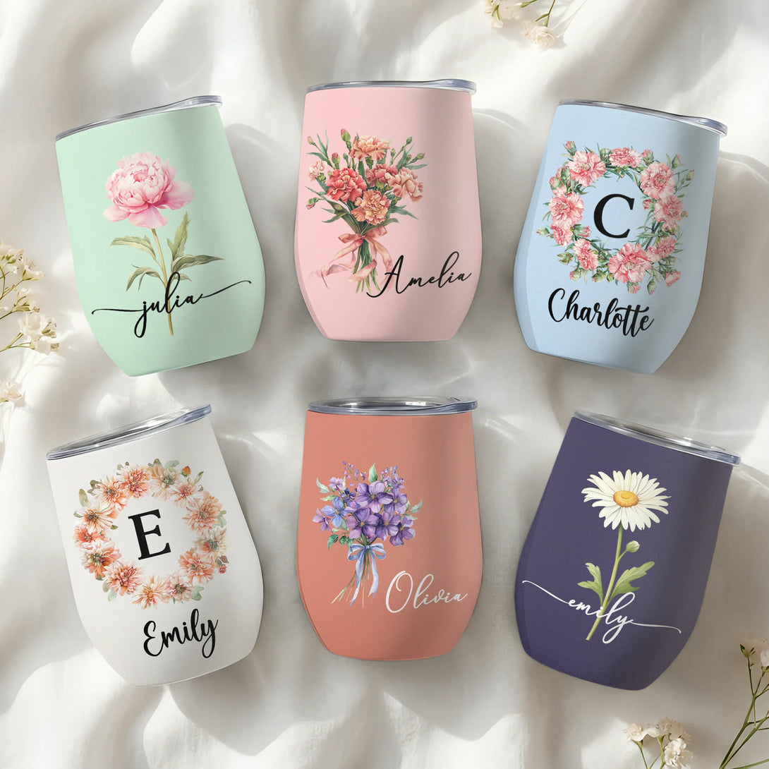 Custom Birth Flower & Name For Her, Wife, Daughter, Sister - Personali ...