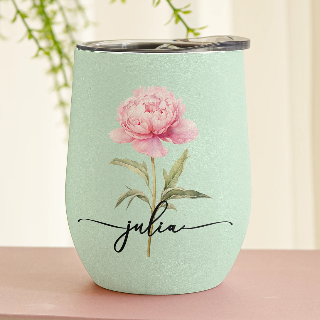 Custom Birth Flower & Name For Her, Wife, Daughter, Sister - Personali ...