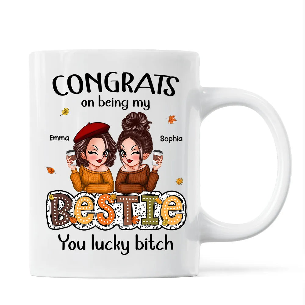 Congrats On Being My Besties Fall Season Gift, Personalized Mug – 我的商店
