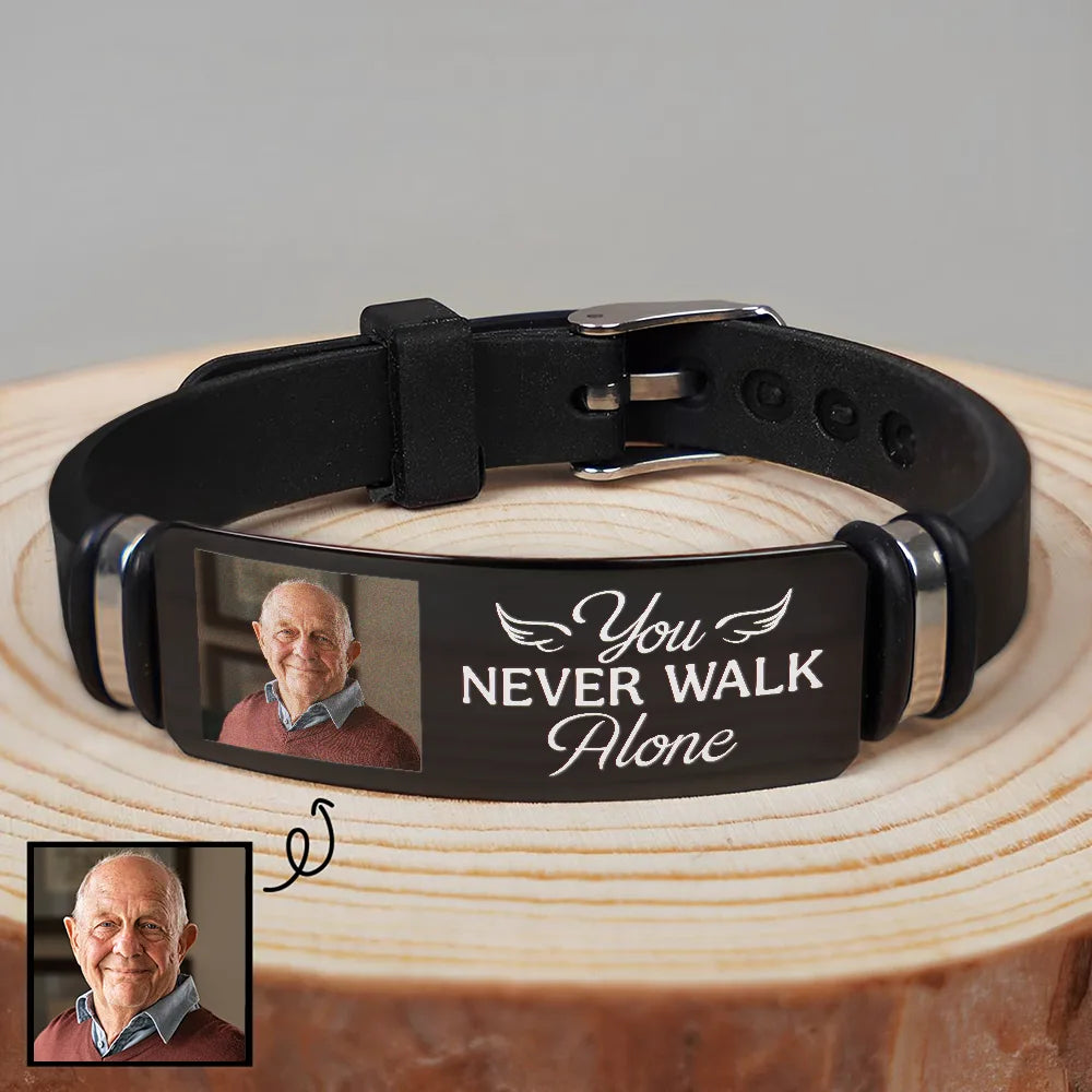Custom Photo You Never Walk Alone Memorial - Personalized Engraved Bra ...