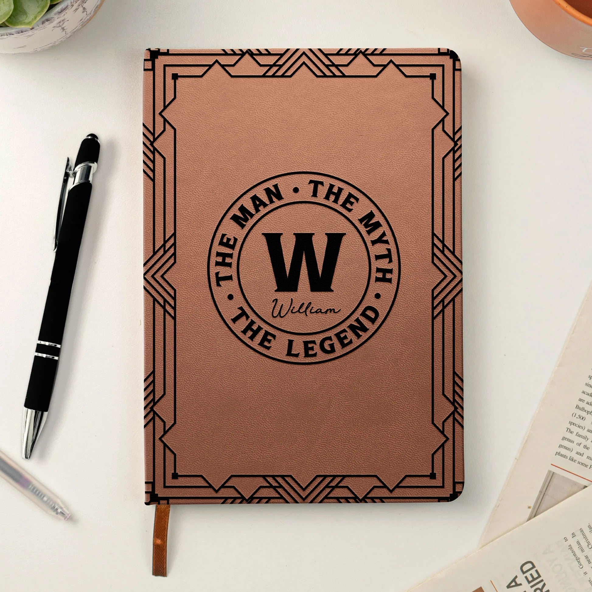The Man The Myth The Legend Monogram - Personalized Leather Journal – 我的商店
