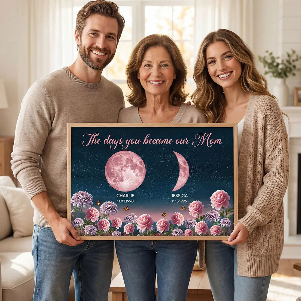 Birth Month Flowers The Day You Become Mum Grandma Custom Birth Moon P ...