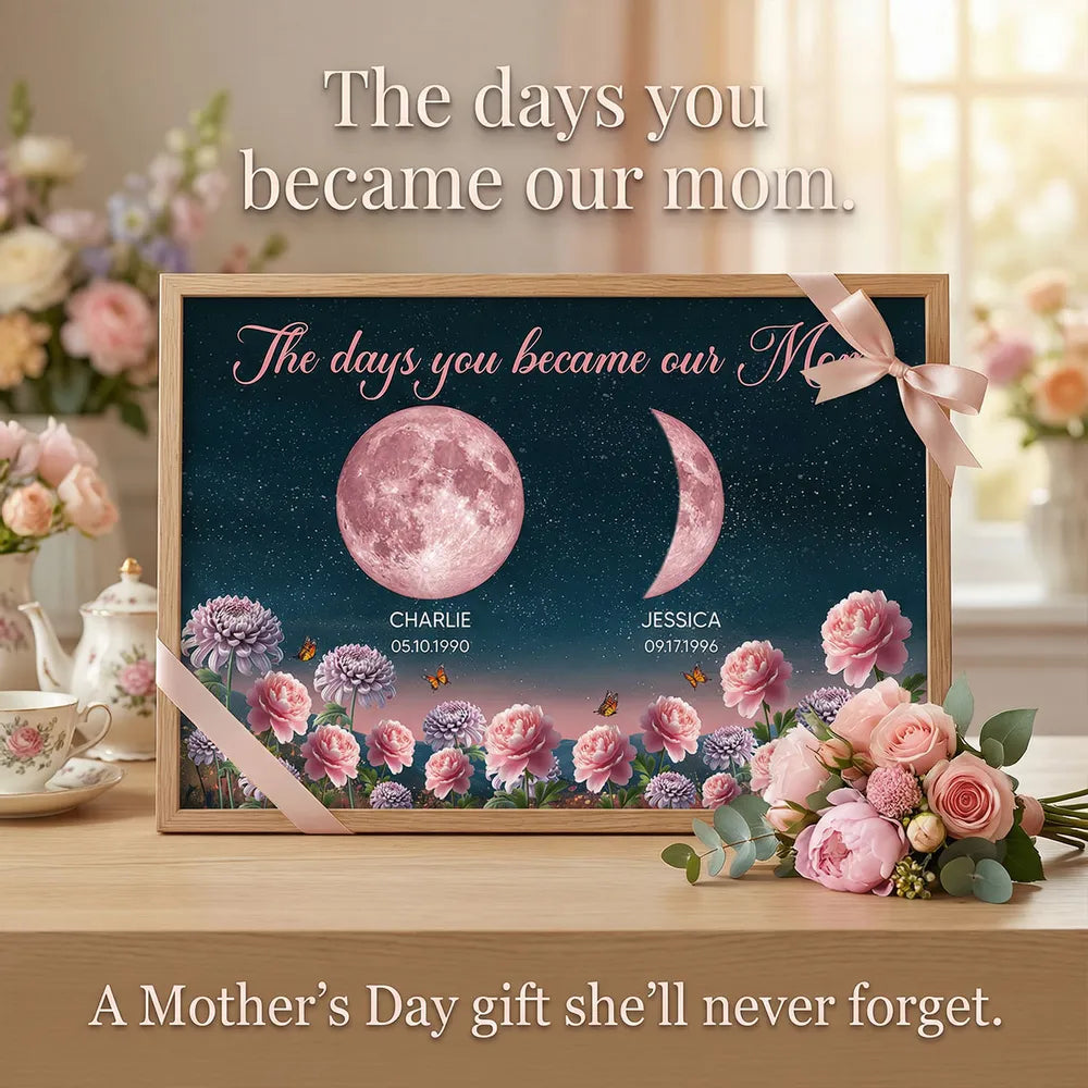 Birth Month Flowers The Day You Become Mum Grandma Custom Birth Moon P ...