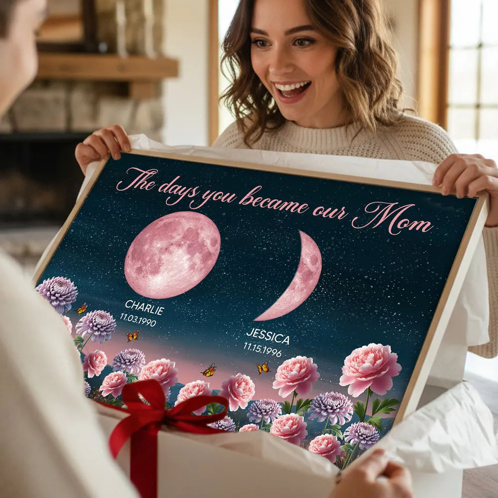 Birth Month Flowers The Day You Become Mum Grandma Custom Birth Moon P ...