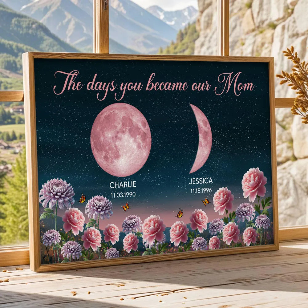 Birth Month Flowers The Day You Become Mum Grandma Custom Birth Moon P ...